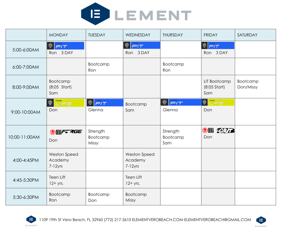Schedule – Element